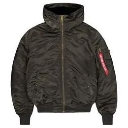 Bomberjacke Alpha Industries "MA-1 Hooded", Herren, Gr. M, schwarz (schwarz olive), Obermaterial: 100% Nylon, Futter: 100% Nylon, Kapuzenfutter: 100% Polyester, F&uuml;llung: 100% Polyester, Jacken Bomberjacke