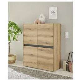 Highboard Home Affaire "City/Giron, moderner Schrank, Kommode, Stauraumschrank, Hochschrank", beige (eiche evoke), B:100cm H:120cm T:40cm, FSC-zertifizierter Holzwerkstoff, Sideboards, Highboard, zeitlos, modern, ausreichend Stauraum, vielseitig einsetzbar