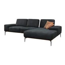 Ecksofa W.Schillig "run, Designsofa mit tollem Sitzkomfort, bequem, L-Form", schwarz (nachtschwarz z73), B:279cm H:88cm T:178cm, Longlife Xtra-Leder Z73: Naturwalkleder der Luxusklasse aus den erlesensten Rohh&auml;uten. Hautst&auml;rke 1, 1 &ndash; 1, 3 mm;ROHLEDER Jacquard-Flachgewebe Q2 W60 (63% Polyester, 37% Polyacryl);ROHLEDER Chenille-Flachgewebe Q2 W77 (68% Polyacryl, 32% Polyester);Stoff S37 (100% Polyes