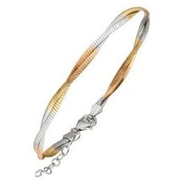 Armband Jobo, gold (goldfarben), Armb&auml;nder, Damen, 23cm, Silber 925 (Sterlingsilber), Armband, 925 Silber tricolor dreifarbig vergoldet