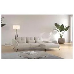 Ecksofa OTTO HOME "Mikado L-Form", beige (creme), B:276cm H:88cm T:183cm, 100% Polyester, Sofas, Ecksofa, inkl. Sitztiefenverstellung und Armteilverstellung