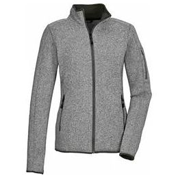 Fleecejacke Killtec "KOW 111 WMN KNT FLC JCKT", Damen, Gr. 46, grau, Oberstoff: 100% Polyester, Jacken Fleecejacke, Strickfleecejacke, Melange-Optik, Stretch, verschlie&szlig;bare Taschen