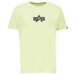 T-Shirt Alpha Industries "Basic T-Shirt BL Rubber", Herren, Gr. XL, gr&uuml;n (arctic lime), Obermaterial: 90% Baumwolle, 10% Polyester, Shirts T-Shirt