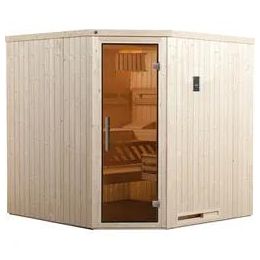 Sauna Weka "Varberg", beige (natur), Bio-Ofen, externe Steuerung, 7,5 kW, Saunen, 7,5 kW Bio-Ofen mit digitaler Steuerung