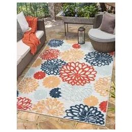 Teppich "Bloom, LAGERR&Auml;UMUNG", bunt (grau,multi), B:100cm H:8mm L:160cm, Polypropylen, MyFlair M&Ouml;BEL & ACCESSOIRES, Teppiche, Teppich, Blumen Motiv, Hoch-Tief Effekt, Outdoor geeignet, Balkon, Terrasse