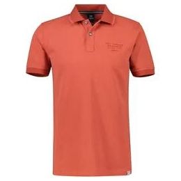 Poloshirt Lerros "Poloshirt in Melange Optik", Herren, Gr. 6XL, rot (deep coral rot), 100% Baumwolle, ohne Ausschnitt, Shirts