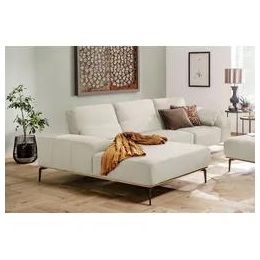 Ecksofa W.Schillig "run, Designsofa mit tollem Sitzkomfort, bequem, L-Form", wei&szlig; (cream wei&szlig; z73), B:319cm H:88cm T:178cm, Longlife Xtra-Leder Z73: Naturwalkleder der Luxusklasse aus den erlesensten Rohh&auml;uten. Hautst&auml;rke 1, 1 &ndash; 1, 3 mm;ROHLEDER Jacquard-Flachgewebe Q2 W60 (63% Polyester, 37% Polyacryl);ROHLEDER Chenille-Flachgewebe Q2 W77 (68% Polyacryl, 32% Polyester);Stoff S37 (100% Polyester),