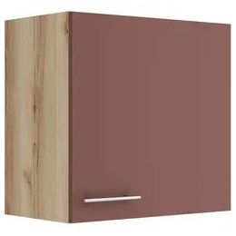 H&auml;ngeschrank Optifit "Bella", rot (rostrot, wildeiche), B:60cm H:57,6cm T:34,6cm, Holzwerkstoff, Schr&auml;nke, H&auml;ngeschrank, Breite 60 cm, 1 T&uuml;r, 1 Einlegeboden