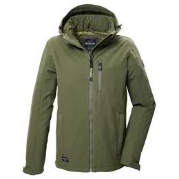 Softshelljacke "GW 29 MN SFTSHLL JCKT", Herren, Gr. M, gr&uuml;n (olivgr&uuml;n), Oberseite: 92% Polyester, 8% Elasthan;R&uuml;ckseite: 100% Polyester;Futter: 100% Polyester, G.I.G.A. DX BY KILLTEC, Jacken Softshelljacke, Wasserdichte Softshelljacke mit Fleece, abnehmbarer Kapuze, Zippern