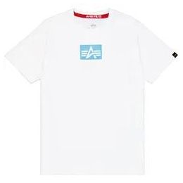 T-Shirt Alpha Industries "Satin Logo T-Shirt", Herren, Gr. M, wei&szlig;, Obermaterial: 100% Baumwolle, Shirts T-Shirt