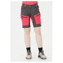 Shorts WHISTLER "Kodiak", Damen, Gr. 42, EURO-Gr&ouml;&szlig;en, grau (grau, rot), 94% Nylon, 6% Elasthan, mehrfarbig, kurz, Hosen Shorts, mit 4-Wege-Stretch-Material