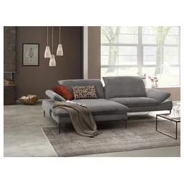 Ecksofa W.Schillig "enjoy&MORE, Designsofa, elegant und bequem, L-Form", grau (grau r66), B:294cm H:87cm T:185cm, Chenille-Flachgewebe R66 (85% Polyester, 15% Nylon);Longlife Xtra-Leder Z59: Glattleder mit modischer Pr&auml;gung. Hautst&auml;rke 0, 9 - 1, 1 mm;Stoff S37 (100% Polyester), Sofas, Ecksofa, Sitztiefenverstellung, F&uuml;&szlig;e bronze pulverbeschichtet, Breite 294 cm