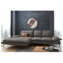 Ecksofa W.Schillig "enjoy&MORE, Designsofa, elegant und bequem, L-Form", grau (antracite s37), B:310cm H:87cm T:185cm, Chenille-Flachgewebe R66 (85% Polyester, 15% Nylon);Longlife Xtra-Leder Z59: Glattleder mit modischer Pr&auml;gung. Hautst&auml;rke 0, 9 - 1, 1 mm;Stoff S37 (100% Polyester), Sofas, Ecksofa, Sitztiefenverstellung, F&uuml;&szlig;e schwarz pulverbeschichtet, Breite 310 cm