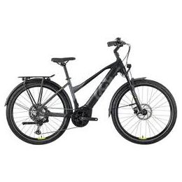 E-Bike Husqvarna E-BICYCLES "E-Trekkingbike Pather 2 Damen" Gr. 45, schwarz (schwarz, grau matt, schwarz), Elektrofahrr&auml;der, 45cm, 27,5 Zoll (69,85cm), Pedelec, Elektrofahrrad f&uuml;r Damen