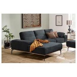 Ecksofa W.Schillig "run, Designsofa mit tollem Sitzkomfort, bequem, L-Form", schwarz (nachtschwarz z73), B:299cm H:88cm T:178cm, Longlife Xtra-Leder Z73: Naturwalkleder der Luxusklasse aus den erlesensten Rohh&auml;uten. Hautst&auml;rke 1, 1 &ndash; 1, 3 mm;ROHLEDER Jacquard-Flachgewebe Q2 W60 (63% Polyester, 37% Polyacryl);ROHLEDER Chenille-Flachgewebe Q2 W77 (68% Polyacryl, 32% Polyester);Stoff S37 (100% Polyes
