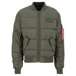 Bomberjacke Alpha Industries "MA-1 Puffer Bomber", Herren, Gr. L, gr&uuml;n (schwarz olive), Obermaterial: 100% Polyester; Futter: 100% Polyester; F&uuml;llung: 100% Polyester, Jacken Bomberjacke