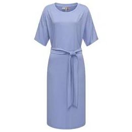 Shirtkleid Ragwear "Pallerma", Damen, Gr. XS (34), Normalgr&ouml;&szlig;en, blau, Material: 70% Modal, 30% Polyester, Basic, figurbetont knielang, Rundhals, &Auml;rmel ohne &Auml;rmelschlitz normaler Saum, Kleider Shirtkleid, stylisches Sommerkleid mit Bindeband an der Taille