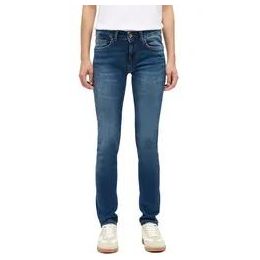 Skinny-fit-Jeans Mustang "Damen Style Quincy Skinny", Damen, Gr. 32, L&auml;nge 32, blau (702 mittelblau), Denim/Jeans, 95% Baumwolle, 3% Elastomultiester, 2% Elasthan, unifarben, skinny fit, Jeans