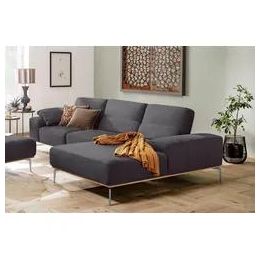 Ecksofa W.Schillig "run, Designsofa mit tollem Sitzkomfort, bequem, L-Form", grau (anthrazit w82), B:319cm H:88cm T:178cm, Longlife Xtra-Leder Z73: Naturwalkleder der Luxusklasse aus den erlesensten Rohh&auml;uten. Hautst&auml;rke 1, 1 &ndash; 1, 3 mm;ROHLEDER Jacquard-Flachgewebe Q2 W60 (63% Polyester, 37% Polyacryl);ROHLEDER Chenille-Flachgewebe Q2 W77 (68% Polyacryl, 32% Polyester);Stoff S37 (100% Polyester), 