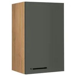 H&auml;ngeschrank Nobilia "Easytouch", Ausrichtung w&auml;hlbar, vormontiert", gr&uuml;n (front: lacklaminat mineralgr&uuml;n ultramatt, korpus: eiche sierra nachbildung), B:45cm H:72cm T:37,2cm, Schr&auml;nke, H&auml;ngeschrank, in drei Breiten: 30, 45 und 60 cm, mit Soft-Close-Funktion
