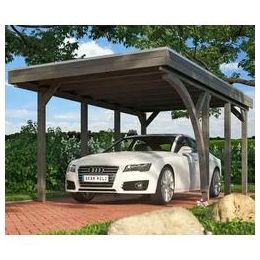 Skan Holz Einzelcarport SKANHOLZ "Friesland Set 5", grau (dunkelgrau), B/H/T: 221cm x, Carports