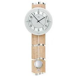 Funk-Pendelwanduhr AMS "F5214", braun (sonomafarben), Wanduhren, B/H/L: 10cm x 66cm x 24cm, Quarzuhr,Holzgeh&auml;use,Esszimmer,Wohnzimmer,Made in Germany