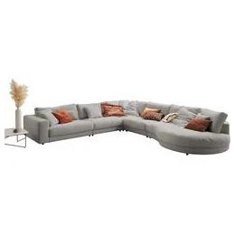 Ecksofa 3C Candy "Enisa II, bequem und komfortabel, Mega Familiensofa, L-Form", grau (light, grau), B:225cm H:86cm T:395cm, 85% Polyester, 15% Viskose, Sofas, Ecksofa, incl. 3 Flatterkissen, wahlweise mit Flecken-Schutz-Bezug Easy care