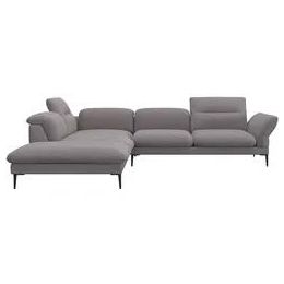 Ecksofa FLEXLUX "Salino, Funktionssofa mit Ottomane, Relaxsofa, Ecksofa", braun (latte), B:287cm H:88cm T:239cm, 100% Polyester, Sofas, Ecksofa, Sofa mit Arm- und Kopfteil-Verstellungen, Kaltschaum & Stahl-Wellen
