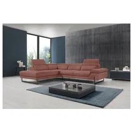 Ecksofa Egoitaliano "Queenie, extravagantes Sofa mit erstklassigem Sitzkomfort, L-Form", braun (cedar wood), B:284cm H:95cm T:108cm, Luxus-Microfaser (100% Polyester) Leder &raquo;BULL&laquo; (echtes Rindsleder). Geschliffenes, pigmentiertes und behandeltes Rindsleder mit einer Dicke von 1, 3-1, 5 mm. Dieses Leder zeigt eine ziemlich weiche Hand mit einem halb undurchsichtigen Aussehen. Es handelt sich um ein