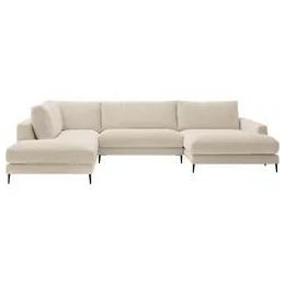Wohnlandschaft Home Affaire "Downtown XXL B/T/H: 341/223/84 cm Loungem&ouml;bel zum Relaxen", beige (natur), B:341cm H:84cm T:223cm, 88% Polyester, 12% Polyacryl, Sofas, Wohnlandschaft, weicher Sitzkomfort, Cord-Bezug, weicher Sitzkomfort U-Form