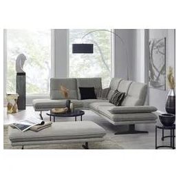 Ecksofa W.Schillig "broadway, Designsofa, toller Sitzkomfort, zeitlos, elegant, L-Form", grau (steel s22), B:284cm H:94cm T:224cm, Flachgewebe S22 (100% Polyester), Sofas, Ecksofa, Sitztiefenverstellung, Kopfteil- & Seitenteilverstellung, Breite 284cm