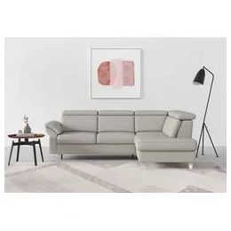 Sit & More Ecksofa SIT & MORE "Arngast L-Form", grau (light grau), B:245cm H:84cm T:194cm, Sofas, Ecksofa, inklusive Kopfteilverstellung und Federkern