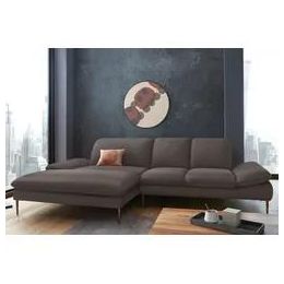 Ecksofa W.Schillig "enjoy&MORE, Designsofa, bequem, zeitlos und elegant, L-Form", braun (braun z59), B:310cm H:87cm T:185cm, Chenille-Flachgewebe R66 (85% Polyester, 15% Nylon);Longlife Xtra-Leder Z59: Glattleder mit modischer Pr&auml;gung. Hautst&auml;rke 0, 9 - 1, 1 mm;Stoff S37 (100% Polyester), Sofas, Ecksofa, Sitztiefenverstellung, F&uuml;&szlig;e bronze pulverbeschichtet, Breite 310 cm