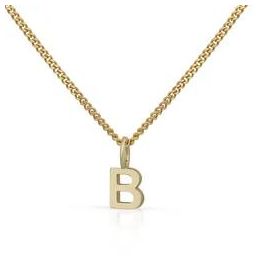 Kette mit Anh&auml;nger OROLINO "Gold 375 mit Anh&auml;nger 42/45cm lang Buchstabe B", gelb, Halsketten, Damen, 42/45cm, Gold, L: 45 B: 5mm, gl&auml;nzend, B:5mm