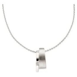 Kette mit Anh&auml;nger Bruno Banani "Schmuck Geschenk Silber 925 Halsschmuck Halskette Ankerkette", silber (silberfarben, kristallwei&szlig;), Halsketten, Damen, Silber 925 (Sterlingsilber), L: 45, mit Zirkonia (synth.)