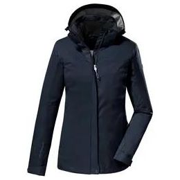 Outdoorjacke Killtec "KOS 133 WMN JCKT", Damen, Gr. 44, blau (dunkelblau), Obermaterial: 100% Polyester;Futter: 100% Polyester, Jacken Outdoorjacke, Wasser- und winddichte Damenjacke mit abnehmbarer Kapuze