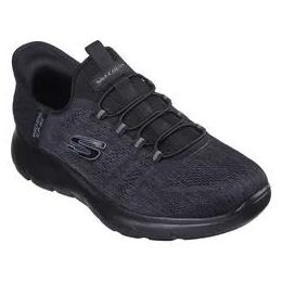 Slip-On Sneaker Skechers "SUMMITS-KEY PACE", Herren, Gr. 40, schwarz (schwarz uni), Textil, unifarben, Schuhe, Slipper, Freizeitschuh, Halbschuh in veganer Verarbeitung