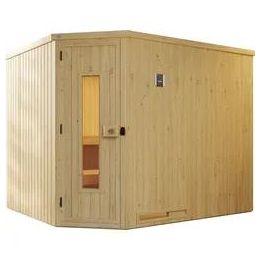 Sauna Weka "Varberg", beige (natur), Bio-Ofen, externe Steuerung, 7,5 kW, Saunen, 7,5 kW Bio-Ofen mit digitaler Steuerung