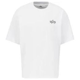 T-Shirt Alpha Industries "Signature Backprint T-Shirt", Herren, Gr. 3XL, wei&szlig;, Obermaterial: 100% Baumwolle, Shirts T-Shirt