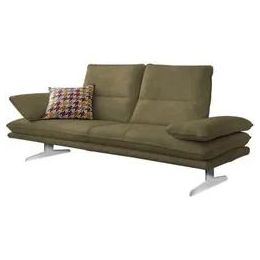 2-Sitzer W.Schillig "broadway, Designsofa mit tollem Sitzkomfort", gr&uuml;n (camouflage z69), B:216cm H:94cm T:96cm, Longlife Xtra-Leder Z69: Das feinnarbige, gedeckte Softleder Z69 besticht durch seine au&szlig;ergew&ouml;hnliche Weichheit im trendigen &raquo;Vintage-Look&laquo;, Hautst&auml;rke 0, 9 - 1, 1 mm, Sofas, Sitztiefenverstellung, Kopfteil- & Seitenteilverstellung, Breite 216cm