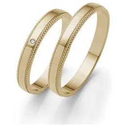 Trauring Firetti "Schmuck Geschenk Gold 375 Hochzeit Ehering "LIEBE" Gr. 63, gold (gelbgoldfarben), Fingerringe, Damen, 63, 0,01 SI = kleine Einschl&uuml;sse mit Brillant, Gelbgold 585, 3mm, Trauring, Made in Germany, wahlweise mit oder ohne Brillant