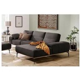 Ecksofa W.Schillig "run, Designsofa mit tollem Sitzkomfort, bequem, L-Form", braun (mocca z73), B:319cm H:88cm T:178cm, Longlife Xtra-Leder Z73: Naturwalkleder der Luxusklasse aus den erlesensten Rohh&auml;uten. Hautst&auml;rke 1, 1 &ndash; 1, 3 mm;ROHLEDER Jacquard-Flachgewebe Q2 W60 (63% Polyester, 37% Polyacryl);ROHLEDER Chenille-Flachgewebe Q2 W77 (68% Polyacryl, 32% Polyester);Stoff S37 (100% Polyester), Sof