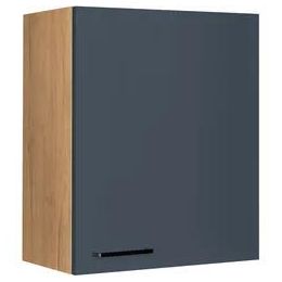 H&auml;ngeschrank Nobilia "Easytouch", Ausrichtung w&auml;hlbar, vormontiert", blau (front: lacklaminat fjordblau ultramatt, korpus: eiche sierra nachbildung), B:60cm H:72cm T:37,2cm, Schr&auml;nke, H&auml;ngeschrank, in drei Breiten: 30, 45 und 60 cm, mit Soft-Close-Funktion