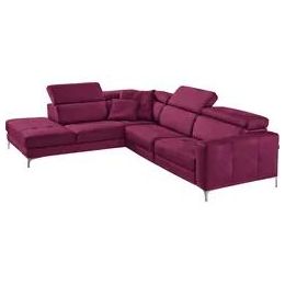Ecksofa Egoitaliano "Matt, hoher Sitzkomfort und aufwendige Detailverarbeitung, L-Form", pink (fuchsia), B:285cm H:100cm T:221cm, Sofas, Ecksofa, mit Ottomane, inkl. verstellbarer Kopfteile zum Relaxen