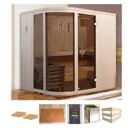 Sauna Weka "Sara 1", beige (natur), Bio-Kombiofen, externe Steuerung, 7,5 kW, Saunen, 7,5 kW Bio-Kombiofen mit ext. Strg.