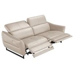 2,5-Sitzer Egoitaliano "Dafne, elegantes Designsofa mit hohem Sitzkomfort", gr&uuml;n (sprite), B:208cm H:97cm T:108cm, Leder NUVOLE (Echtes Rindsleder). Halbnat&uuml;rliches, halbnarbiges Rindsleder mit einer nat&uuml;rlichen K&ouml;rnung von 1, 2 bis 1, 4 mm. Dieses Leder hat eine weiche, wachsartige Haptik mit mattem Aussehen und einem Wolkeneffekt. Es handelt sich um ein Naturleder, das die urspr&uuml;nglichen Eigensc