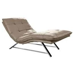 Relaxliege W.Schillig "daily dreams", braun (stone z59), B:95cm H:91cm T:170cm, Longlife Xtra-Leder Z59: Glattleder mit modischer Pr&auml;gung. Hautst&auml;rke 0, 9 - 1, 1 mm, Sofas, in Waffelkissen-Optik, wahlweise mit Motor, Kufengestell, in 2 Breiten
