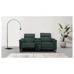 2-Sitzer OTTO HOME "LUND, Kinosofa, Relaxfunktion, TV-Sessel, manuell/elektrisch (USB-A)", gr&uuml;n (dunkelgr&uuml;n), B:195cm H:97cm T:99cm, Webstoff 100% Polyester, Sofas, Kopfteilverstellung, Getr&auml;nkachhalter, u. Staufach