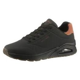 Sneaker Skechers "UNO-SUITED ON AIR", Herren, Gr. 41, schwarz, Lederimitat, Veloursleder, Schuhe Sneaker, Freizeitschuh, Halbschuh, Schn&uuml;rschuh mit modischer Keilsohle