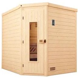Sauna Weka "Turku", beige (natur), Bio-Ofen, externe Steuerung, 7,5 kW, Saunen, 7,5 kW Bio-Ofen mit digitaler Steuerung